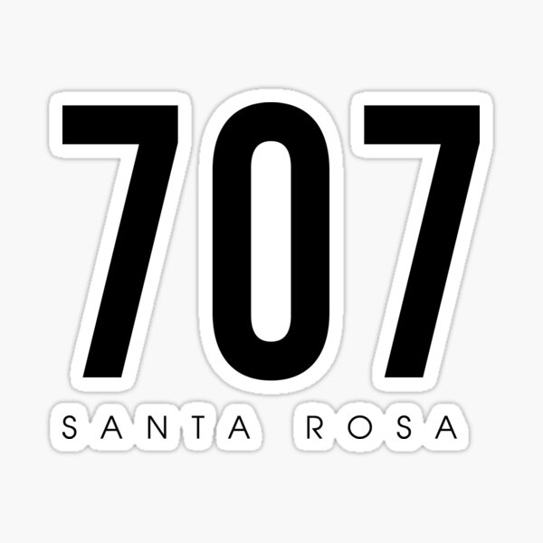 "Santa Rosa, CA - 707 Area Code design" Sticker for Sale by ...