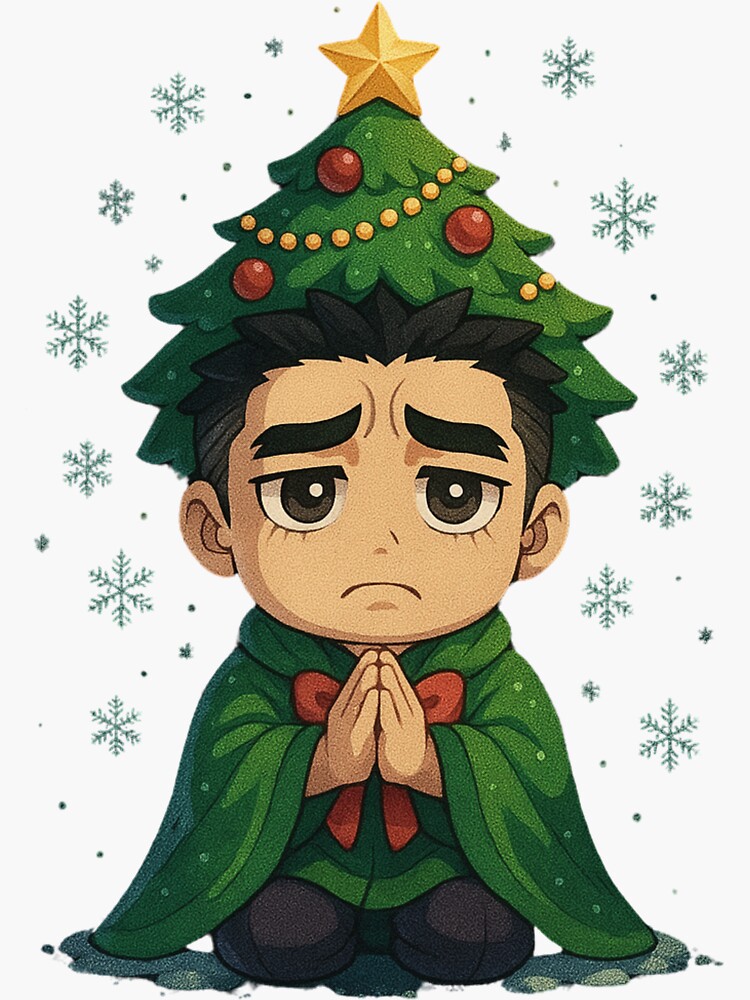 "Chibi Gyomei with Christmas Tree Hat and Snowflakes – Festive Demon ...