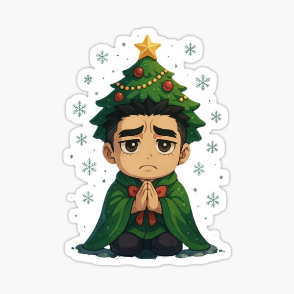 "Chibi Gyomei with Christmas Tree Hat and Snowflakes – Festive Demon ...