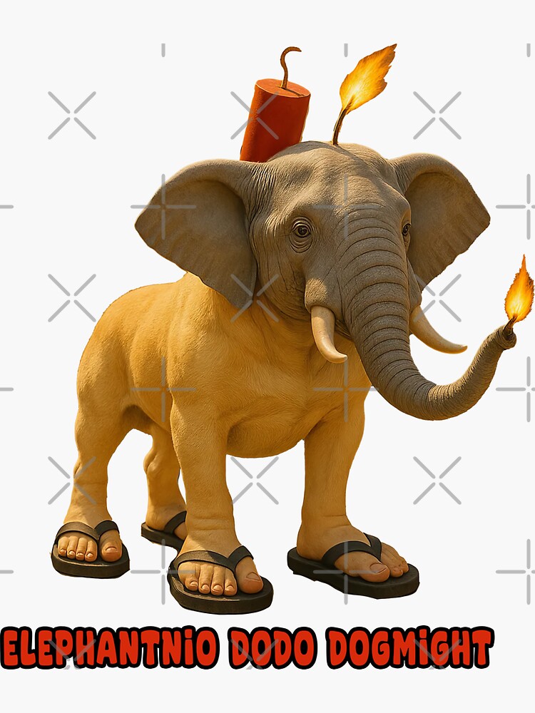 "Elephantnio Dodo Dogmight elephant Italian brainrot character" Sticker ...
