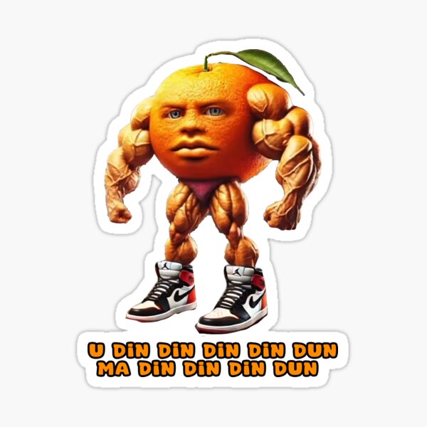 " Din Dun Ma Din Din Din Dun orange Italian brainrot character" Sticker ...