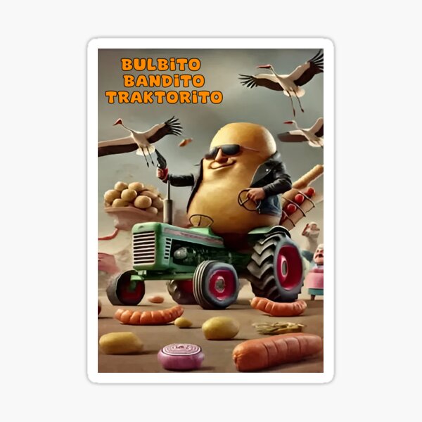 "Bulbito Bandito Traktorito Italian brainrot character" Sticker for ...