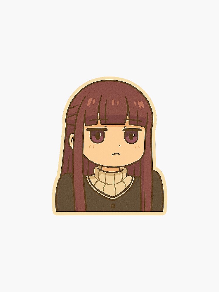 "Pouting Fern – Deadpan Anime Sticker" Sticker for Sale by Montique ...