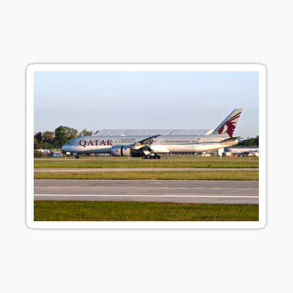 "Qatar Airways Boeing 787-9 Dreamliner MAN from DOH" Sticker for Sale ...