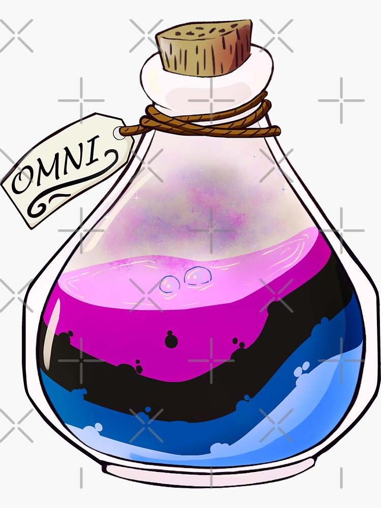 "Omnisexual bottle" Sticker for Sale by Sckorches | Redbubble