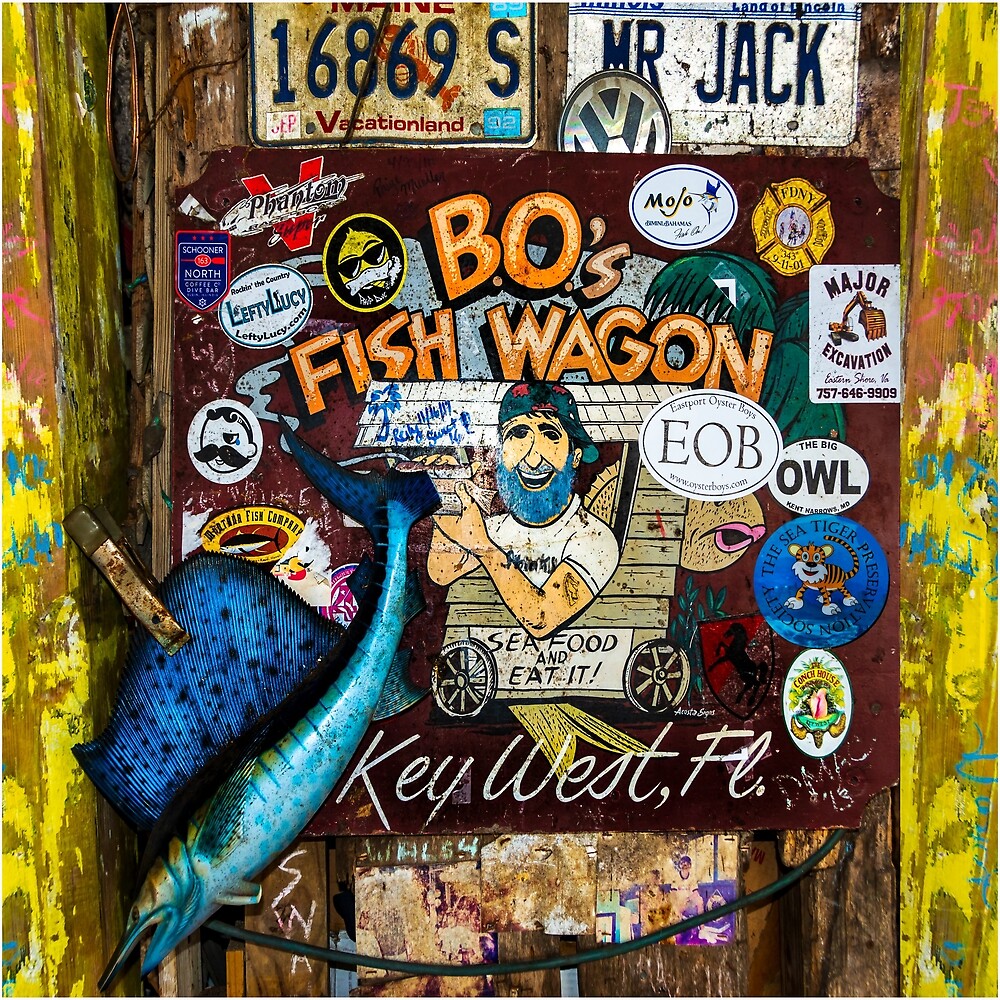 "B.O.'s Fish Wagon in Key West" by johnlackphotos | Redbubble