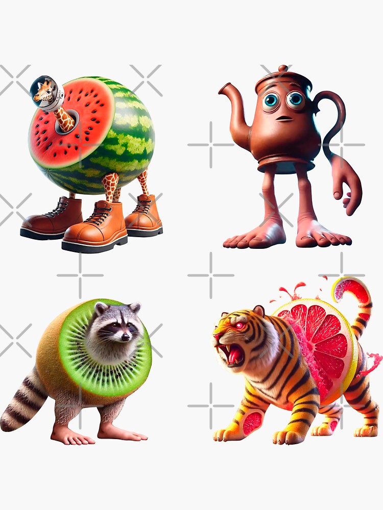 "Animal Italian brainrot memes. Sticker set. " Sticker for Sale by ...