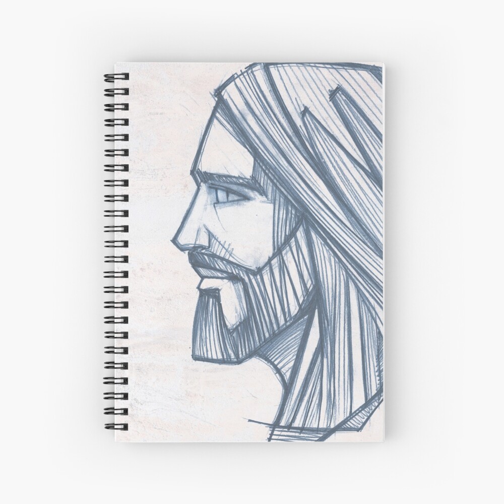 "Jesus Christ Face illustration" Spiral Notebook by bernardojbp | Redbubble