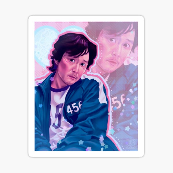 "Gi-hun" Sticker for Sale by Doodleclown3 | Redbubble
