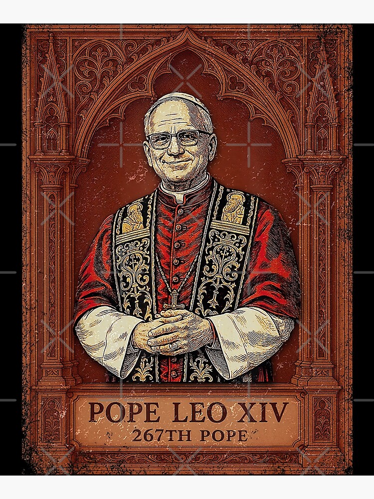 "Vintage Religious Cardinal Robert Prevost Pope Leo XIV" Poster for ...