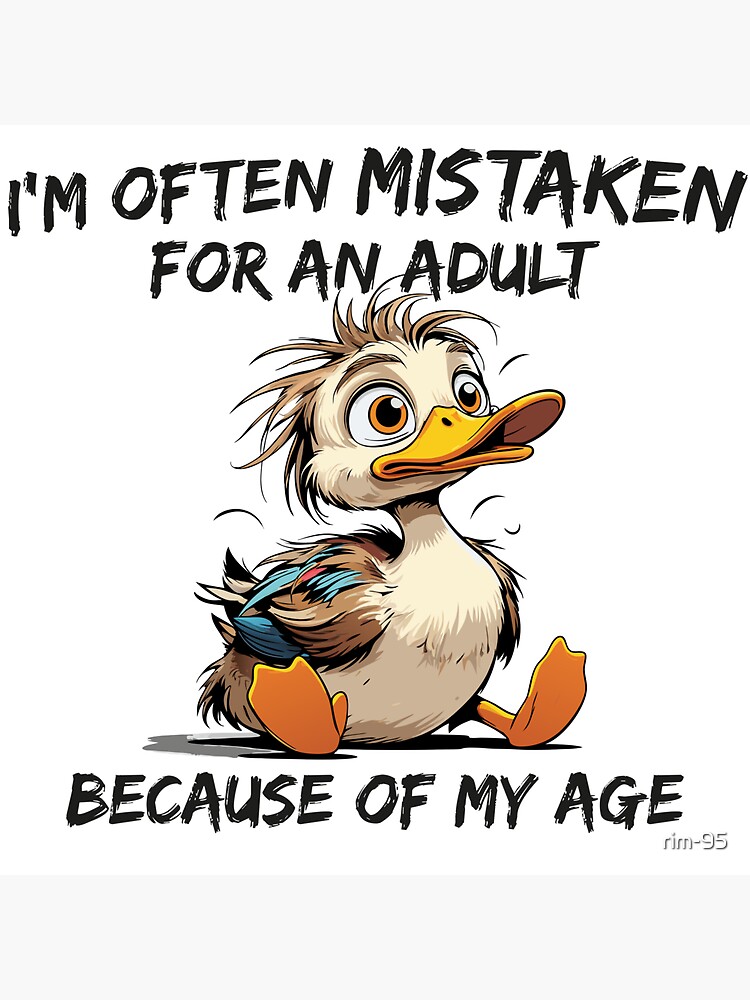 "Funny Cartoon Duck Age Joke Sticker" Sticker for Sale by rim-95 ...