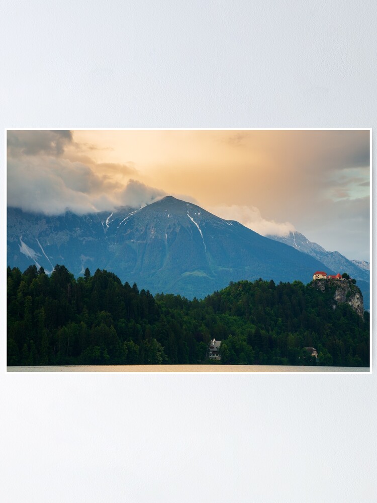 "Lake Bled and castle" Poster for Sale by ianmiddleton | Redbubble