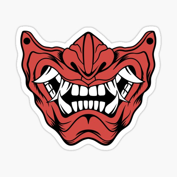 "Oni Mask, Oni Demon" Sticker for Sale by OniPicturesShop | Redbubble