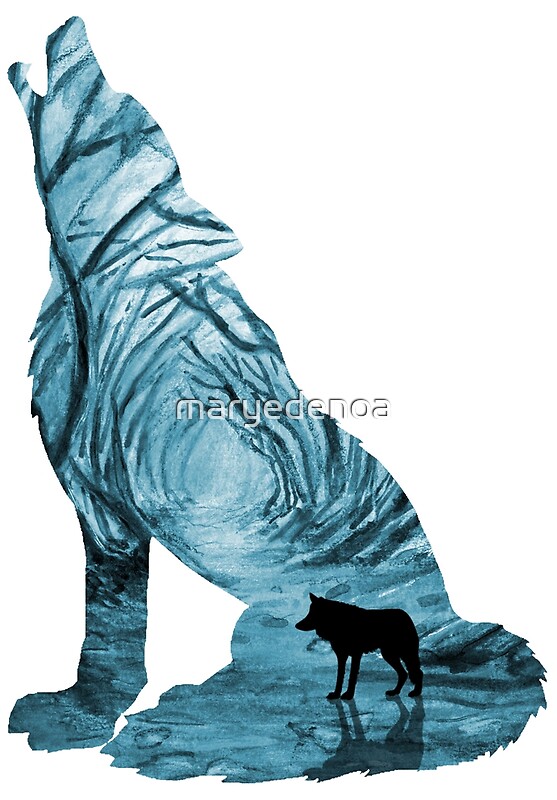 "Wild Forest Wolf - Turquoise" by maryedenoa | Redbubble
