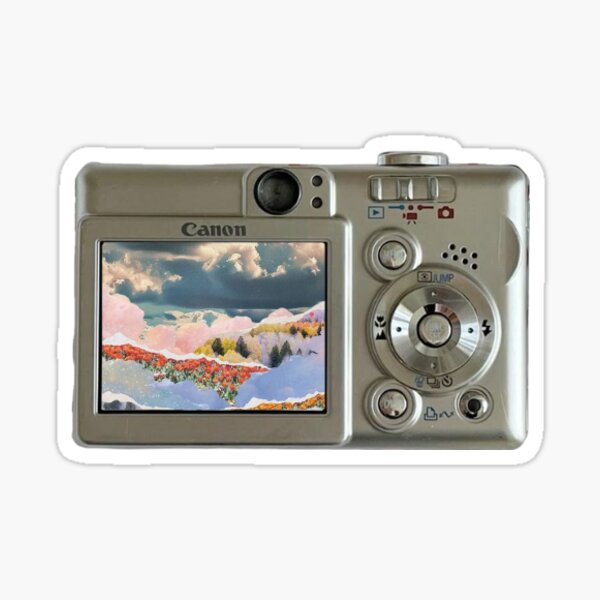 "Vintage Digital Camera Sticker – Aesthetic Canon Camera with Dreamy ...
