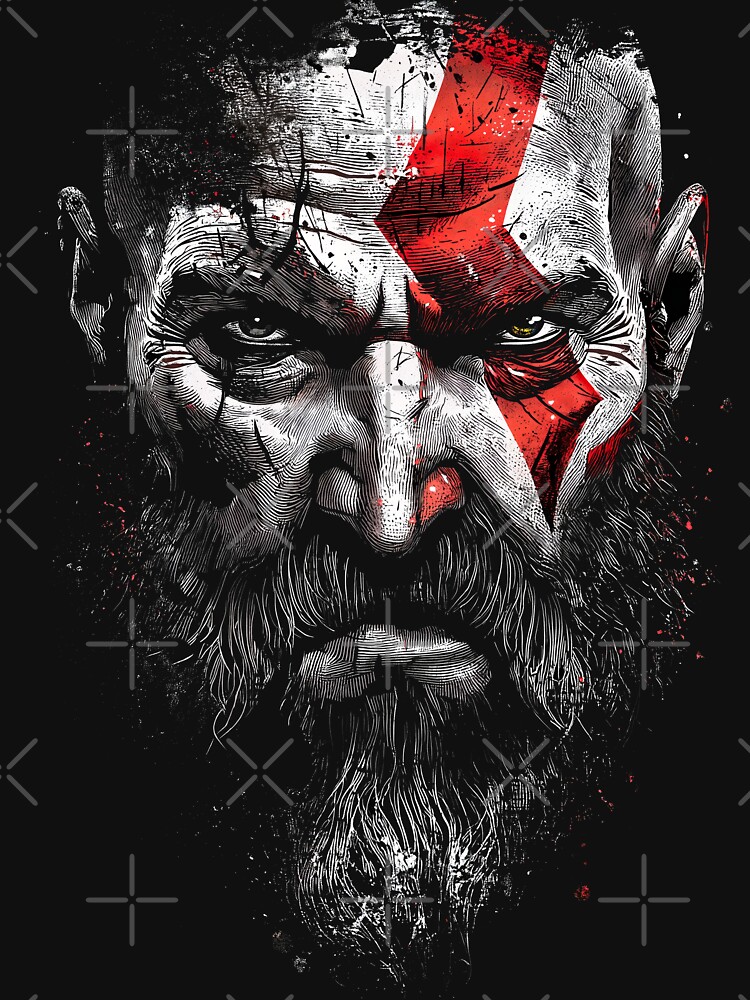 "Kratos God of War Spartan Rage Graphic Tee" Essential T-Shirt for Sale ...