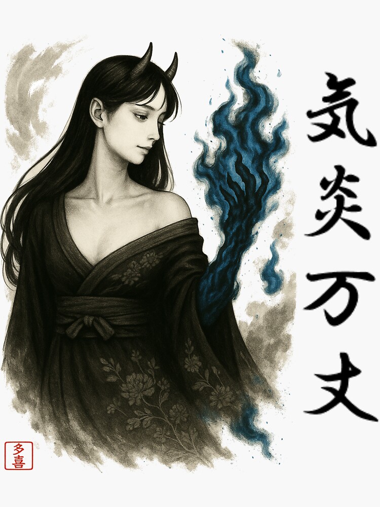 "気炎万丈 – Sumi-e Ibaraki Doji (Female Oni) | Ink Spirit – Akka: Origins ...