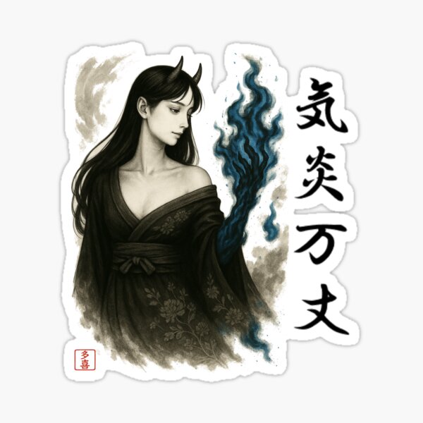 "気炎万丈 – Sumi-e Ibaraki Doji (Female Oni) | Ink Spirit – Akka: Origins ...