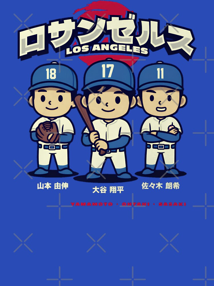 "Ohtani, Sasaki And Yamamoto Los Angeles Chibi Anime " Essential T ...