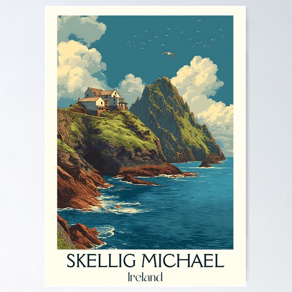 "Skellig Michael Poster – Remote Monastery & Wild Atlantic Isle" Poster ...
