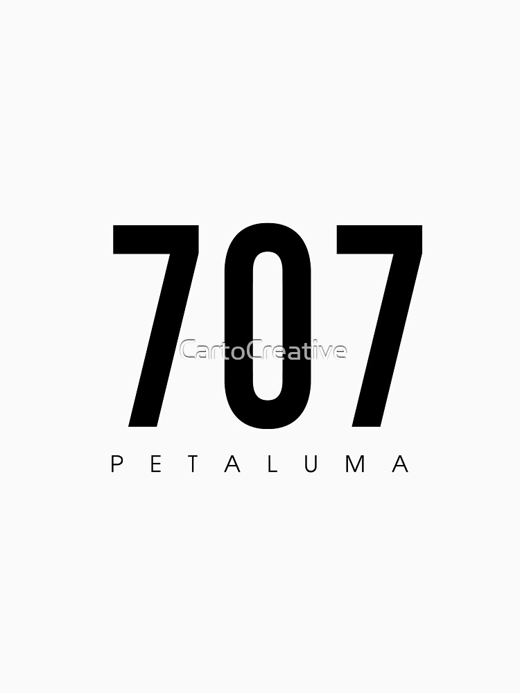 "Petaluma, CA - 707 Area Code design" T-shirt by CartoCreative ...