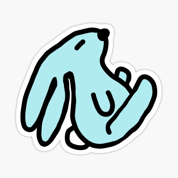 "Wobbly Bunny (Blue)" Sticker for Sale by looloobug01 | Redbubble