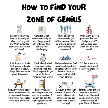 "How to find your zone of genius" Sticker for Sale by Savingwithben ...