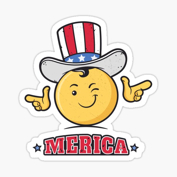 Pegatina «Tío Sam Smiley Emoticon Merica» de zoljo | Redbubble