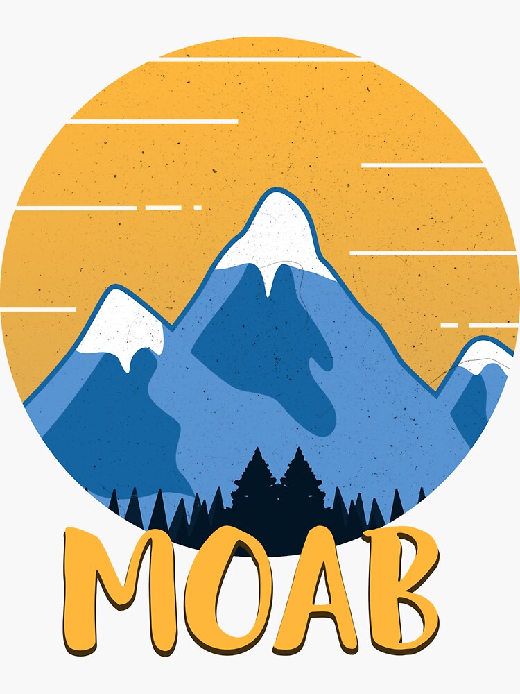 "Moab Hiking Mountains" Sticker by TrevelyanPrints | Redbubble