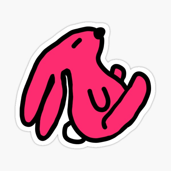 "Wobbly Bunny (Pink & Blue)" Sticker by looloobug01 | Redbubble