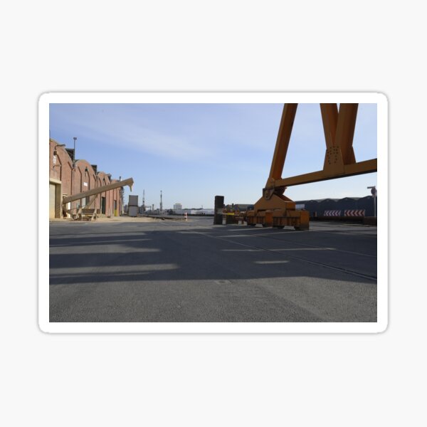 "Warehouses harbor crane" Sticker for Sale by fritzlang | Redbubble