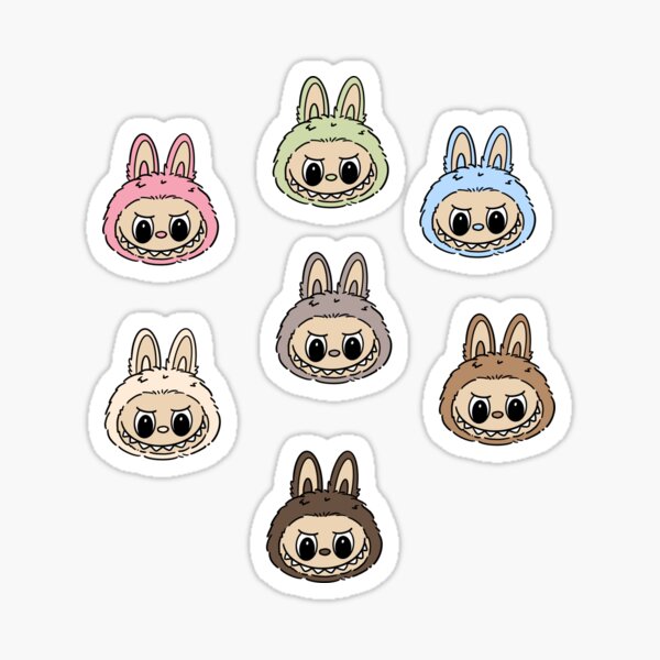 "Labubu Exciting Macaron (heads)" Sticker for Sale by RobynInTheWoods ...