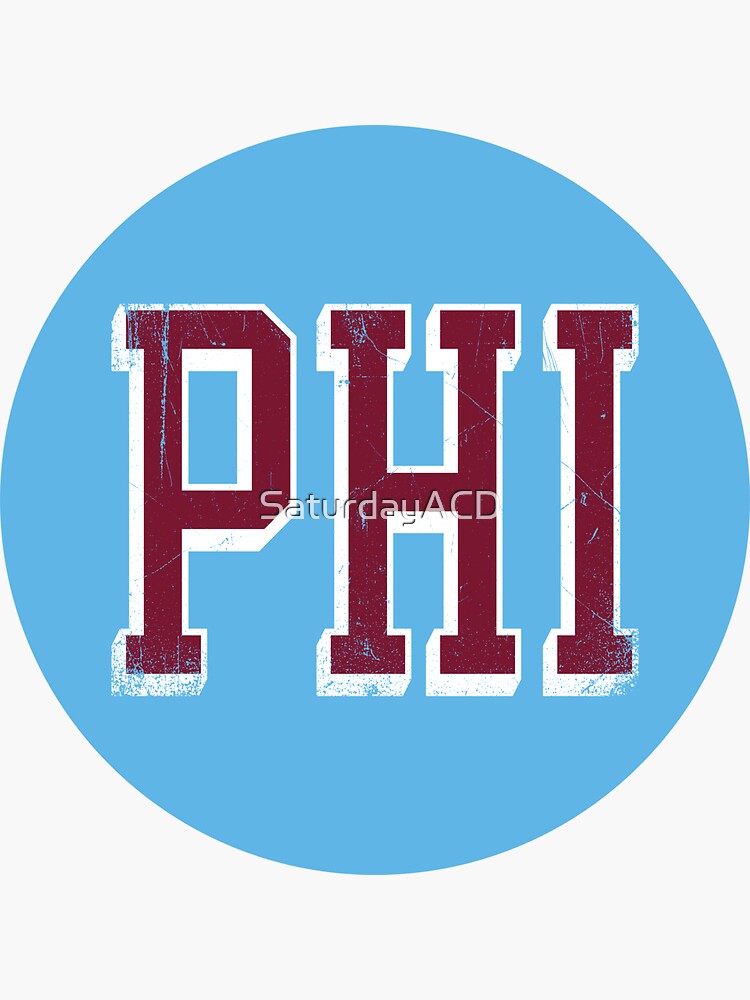 "PHI - block abv - 10" Sticker for Sale by SaturdayACD | Redbubble