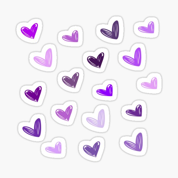 "Pack of Purple Hearts - Shapes Edition" Sticker for Sale by ...