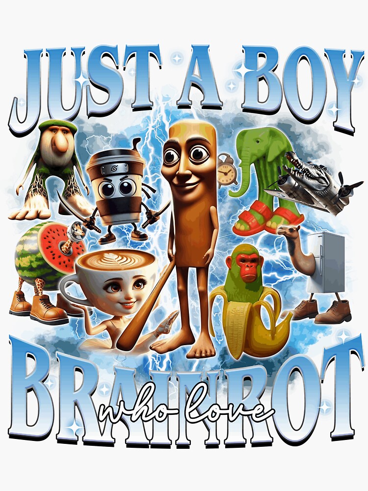 "Just A Boy Brainrot Who Love Meme Genz" Sticker for Sale by davidjones ...