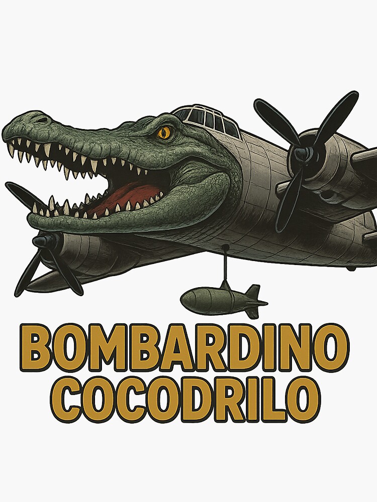 "Bombardino Cocodrilo – Crocodile Bomber Meme Brainrot Sticker" Sticker ...