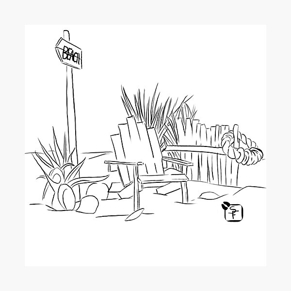 Lámina fotográfica «Días de playa - Line Art» de SonneFaunArt | Redbubble