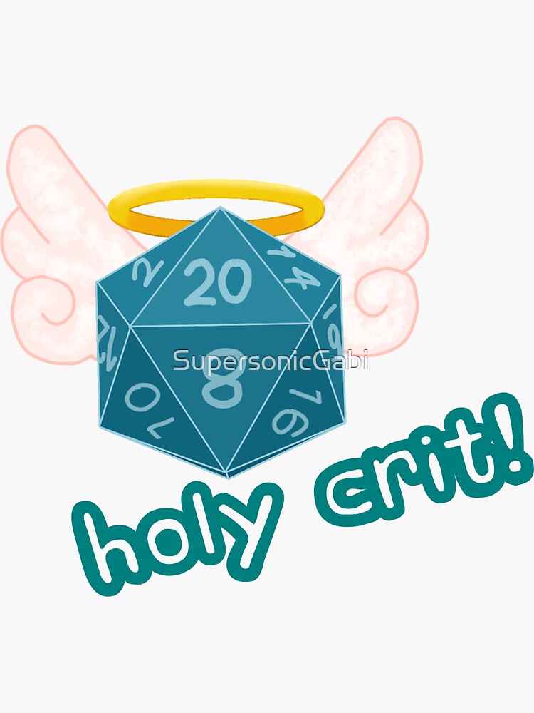 "HOLY CRIT! " Sticker for Sale by SupersonicGabi | Redbubble