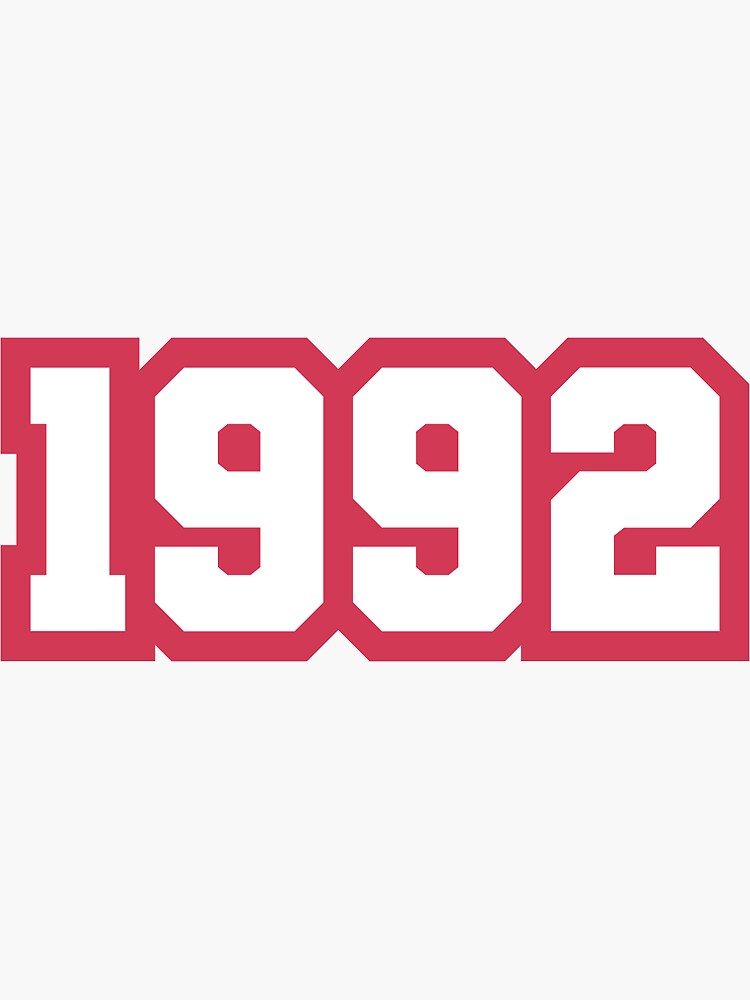 "1992" Sticker for Sale by imamsoe | Redbubble