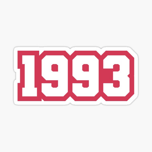 "1993" Sticker for Sale by imamsoe | Redbubble