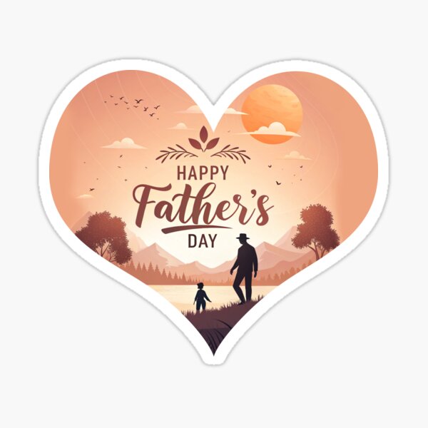 "Happy Father's Day Heart Pattern Design | Cute Love Dad Gift" Sticker ...