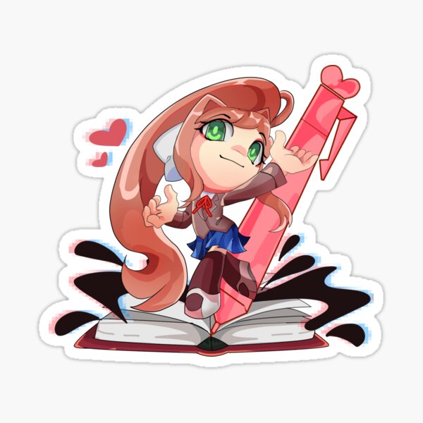 "DDLC Monika sticker" Sticker for Sale by NyaTanni | Redbubble