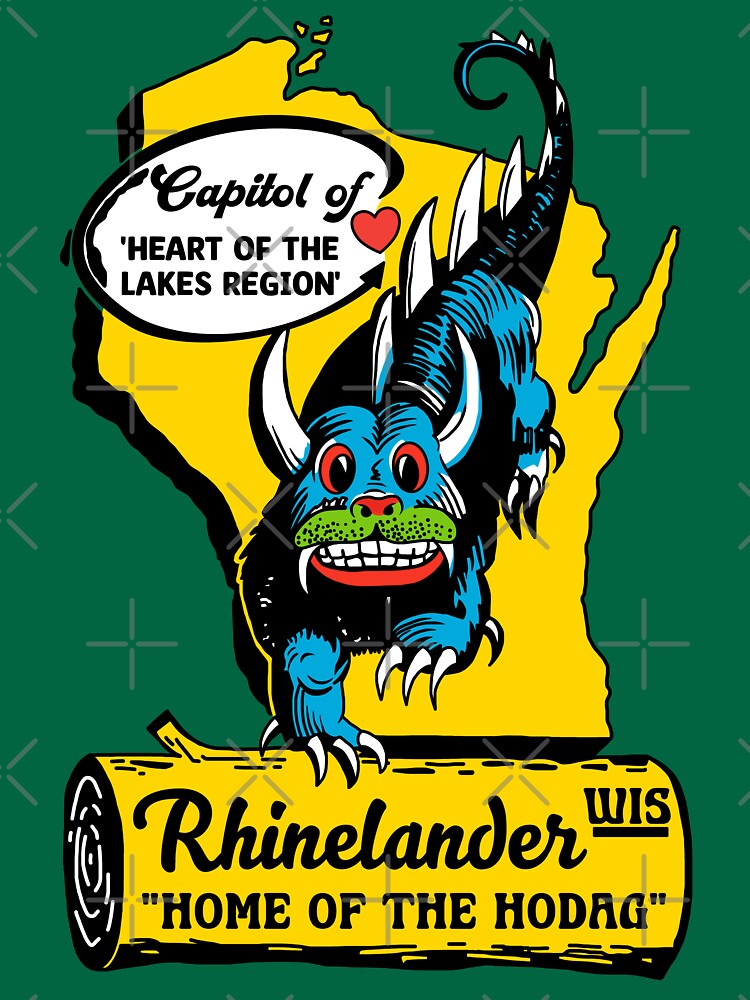 "Retro Rhinelander Wisconsin 'Home of the Hodag' Travel Souvenir ...