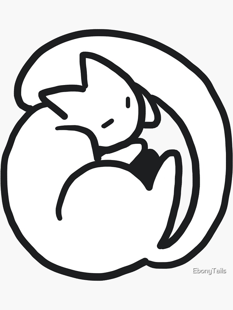 "Circle Cat" Sticker for Sale by EbonyTails | Redbubble
