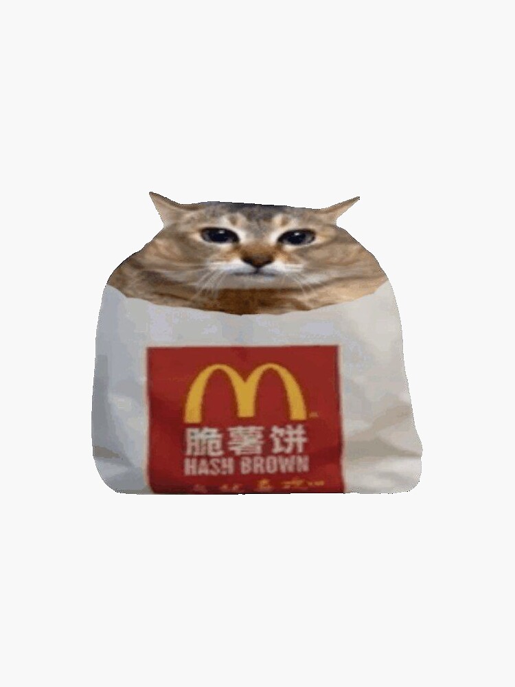 "The Hash brown Cat" Sticker for Sale by MasynsMiniStore | Redbubble