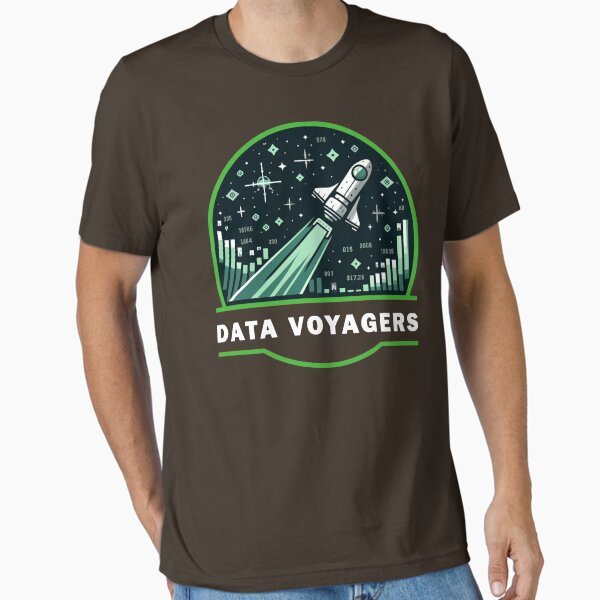 "Data Voyagers Clothing Dark Shirt" Essential T-Shirt for Sale by DataVoyagers | Redbubble