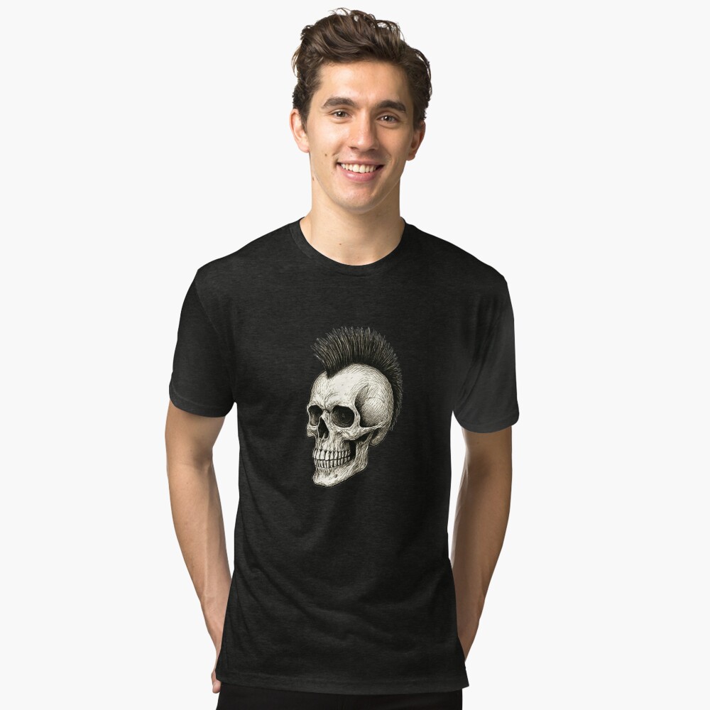 "Punk Skull with Mohawk" Sticker for Sale by imamsoe | Redbubble