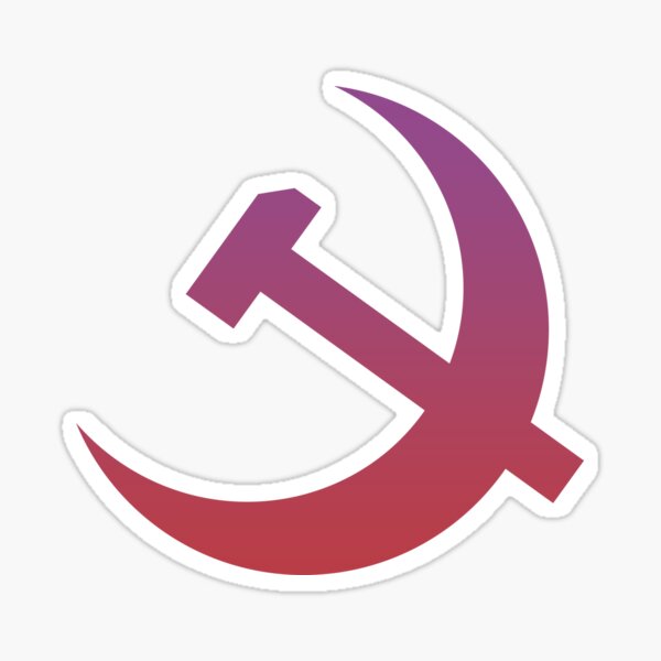 "Stylized Hammer and Sickle (Red Sunset Gradient)" Sticker for Sale by ...