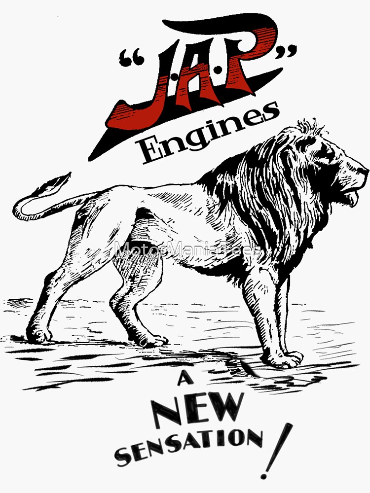 "Jap Motorcycle motorbike Engines Vintage Sign By MotorManiac" Sticker ...