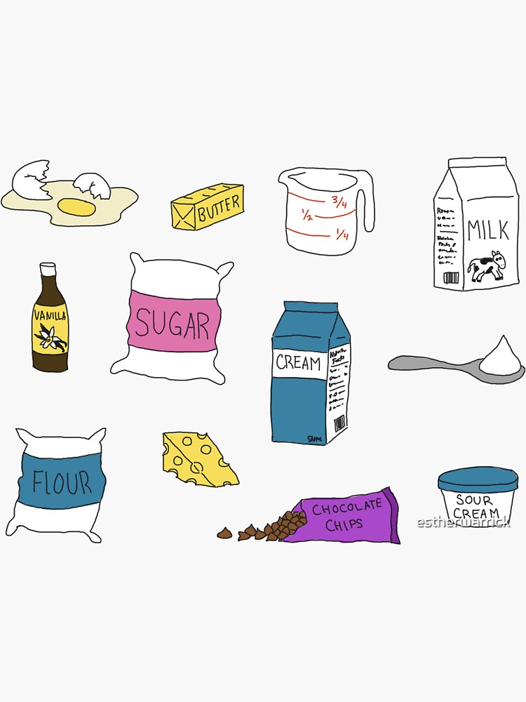 "Recipe Dairy Stickers" Sticker for Sale by estherwarrick | Redbubble